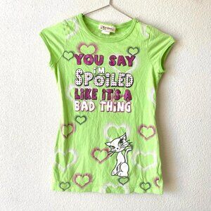 Self Esteem | Shirts & Tops | Y2k Spoiled Glitter Print Top Green 200s ...